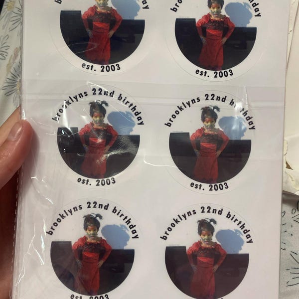 Custom 21st Photo Stickers, Twenty First Birthday Sticker, Personalized ...