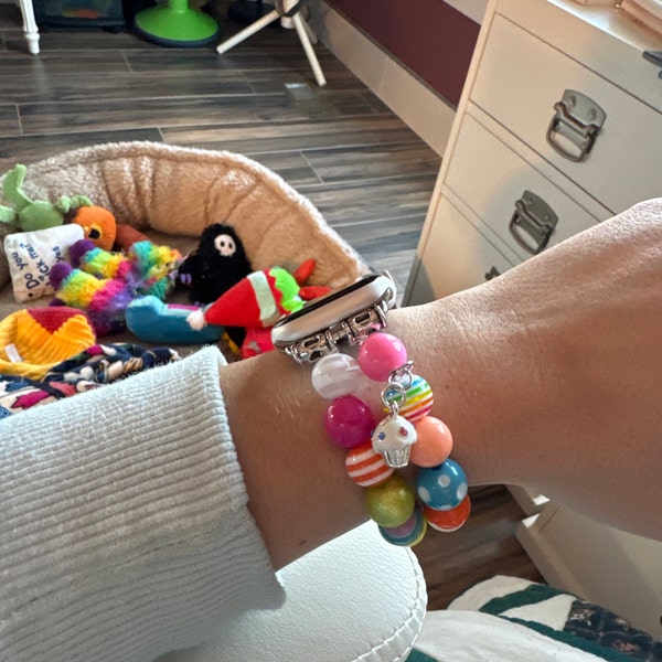 Chakra Healing Beaded Apple Watch Band With Lotus Charm - Etsy