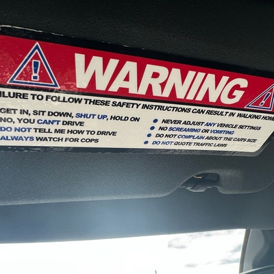 Visor Stickers Set Large Funny Safety Instructions for MINI Cooper Sun ...