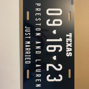 Wedding License Plate Just Married Mr and Mrs Wedding Car License Plate ...