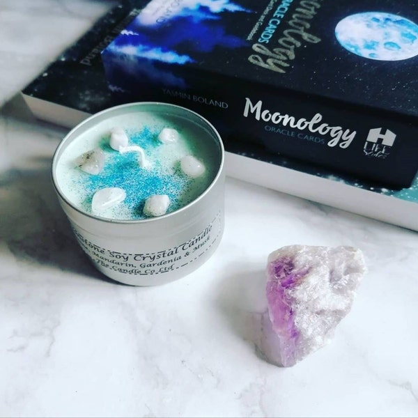Jade & Moonstone Crystal Infused Scented Candles - Emotional Balance ...