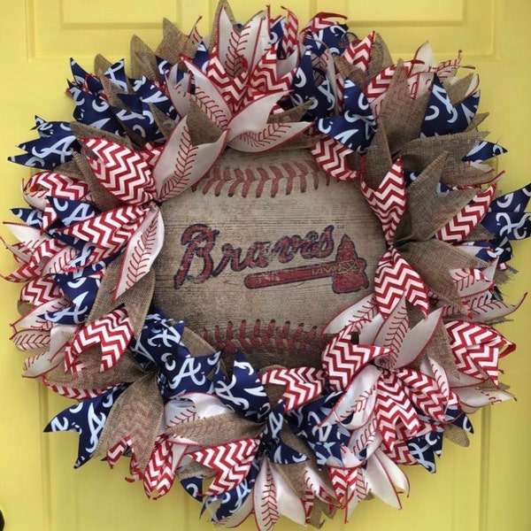 Offray MLB Atlanta Braves Fabric Ribbon, 2-1/2-inch by 9-feet, Blue ...