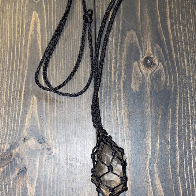 Crystal Macrame Knotted Net Necklace & Mala by ChrizzaStones