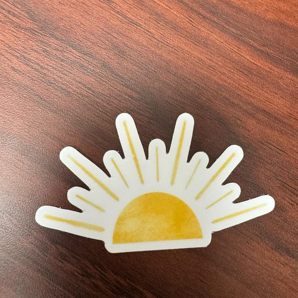 Happy Vintage Boho Sun Sticker | Waterbottle Notebook & Laptop Sticker ...