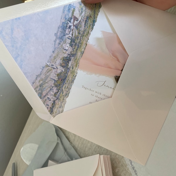 Monet Painting Lined Envelopes for Wedding, Fine Art Wedding Invitation ...