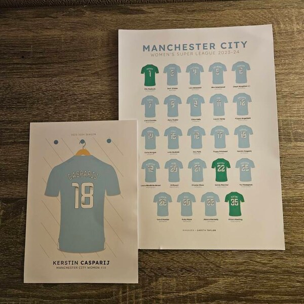 Arsenal Women's Super League 2023-24 Squad Print Shirt Poster Art FREE ...