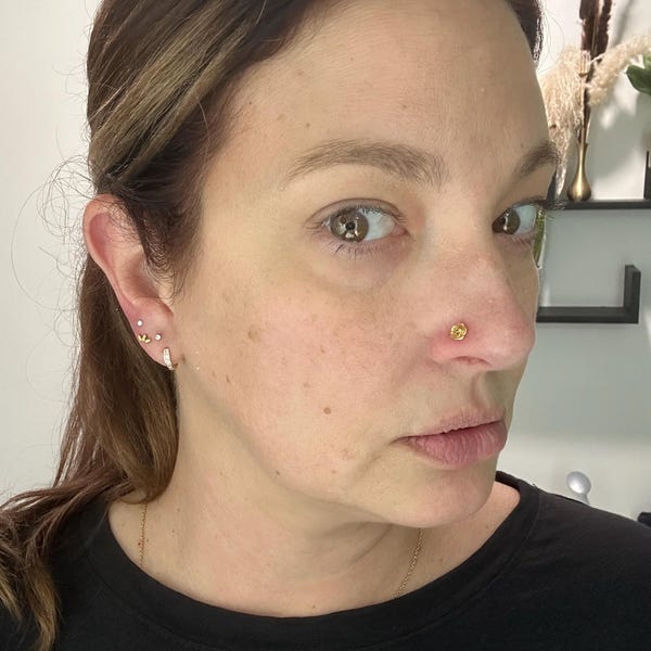 Super Tiny Cute Moon Threadless Flat Back Nose Stud, 20,18,16ga, 5-10mm ...