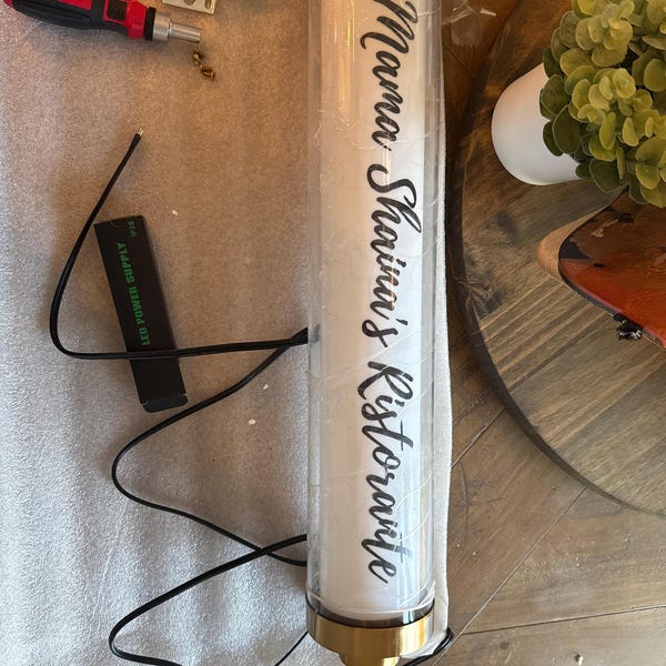 Custom Coffee Bar Sign, Acrylic Wall Art Led Light, Round Tube Light ...