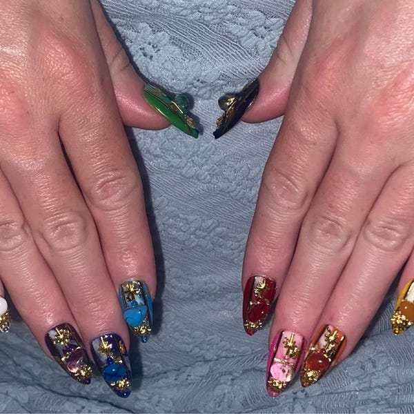 3D Ocean Animal Press on Nails: Handmade Kawaii Sea Creature Nail Art ...