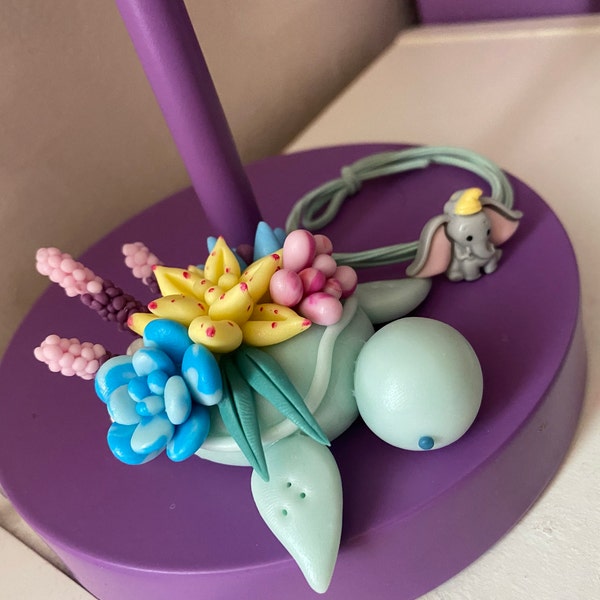 Mint Turtle Flowers Toy, Turtle Purple Lavender Lover, Polymer Tortoise ...