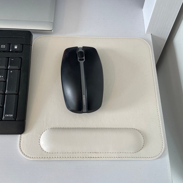 Ergonomic Mouse Pad With Wrist Rest, PU Leather | Custom Graduation ...