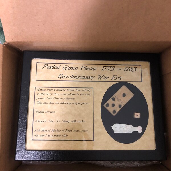Revolutionary War Era Game Pieces Domino, Stamp Act Dice, & Poker Chip ...