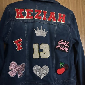 Girls Pink Letter Patch Jean Jacket Name Patch Jacket Toddler Girls ...