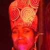 Ankara African Print Headdress Crown With Metallic Detail. Red & Gold ...