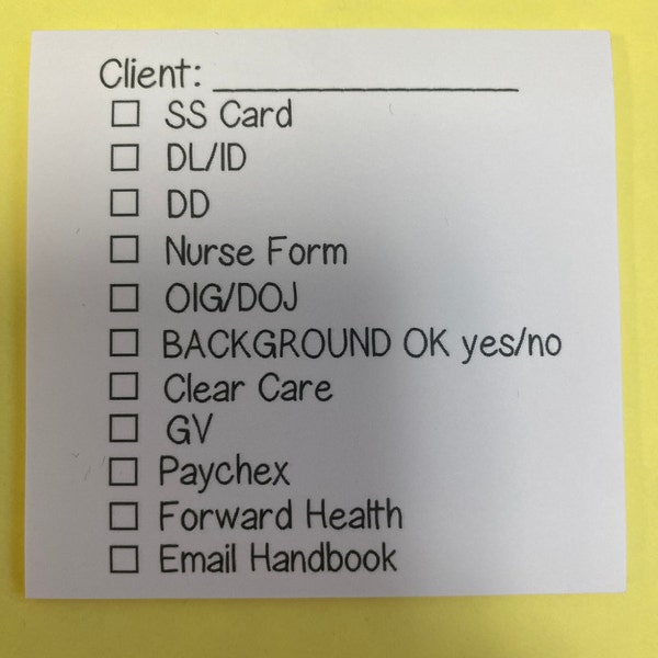 Custom Checklist Sticky Notes // Organization 3x3 Stick Notes, Check ...