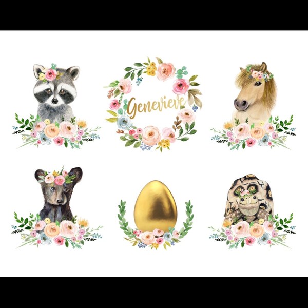 Set of 6 Animals Prints Custom Animal Nursery Decor Mix and Match Baby ...