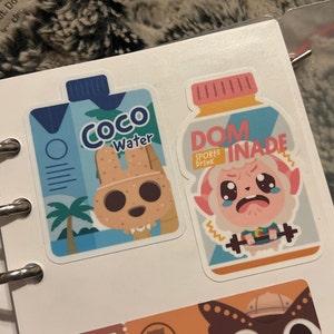 Animal Crossing Vinyl Sticker Marshal Coffee, Maple Syrup, Coco Coconut ...