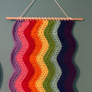 Crochet Pride Pattern Lgbtq Queer Lesbian Bisexual Flag Wall Hanging ...