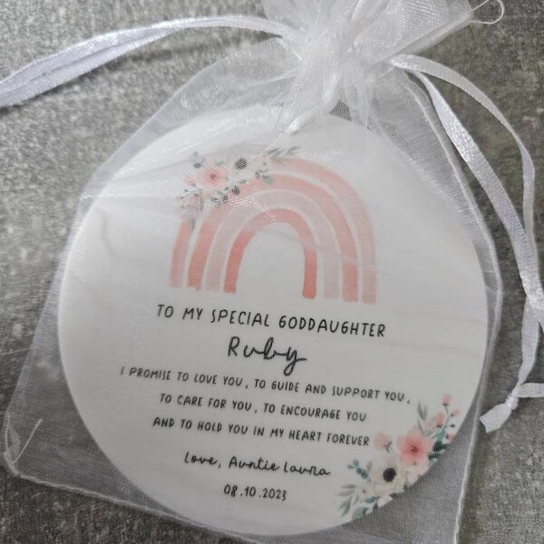 Personalised Goddaughter Gift | Christening Keepsake Plaque | Godparent ...