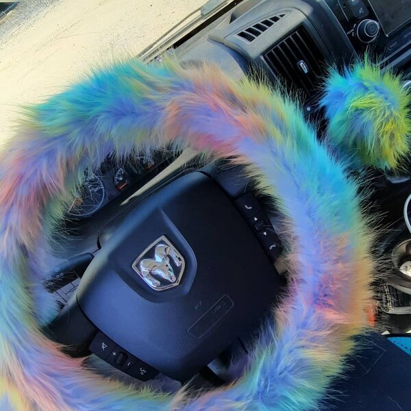 Fuzzy Car Accessories, Steering Wheel Cover, Gear Shift Knob Cover ...
