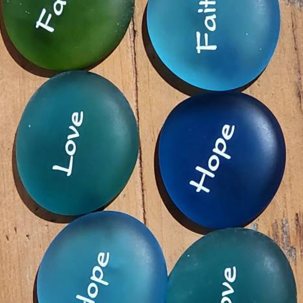 Sea Stones Imprinted Glass Word Stones - Replica Sea Glass - Etsy