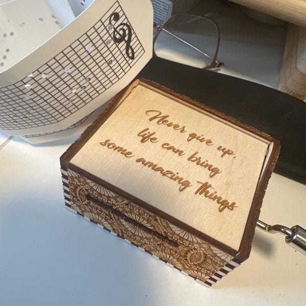 Gravity Falls - Hand Crank Wood Paper Strip Music Box With Personalized ...