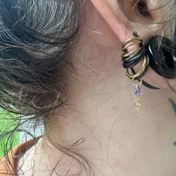 Dainty Triple Chain Pink Ruby CZ Helix Piercing, Cartilage Piercing 20g ...