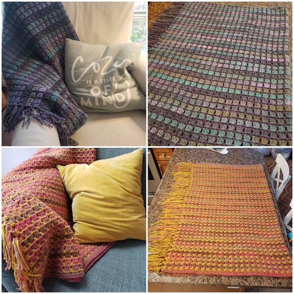 Magnus Throw Crochet Pattern: Colorful Fringe Blanket (digital PDF) - Etsy