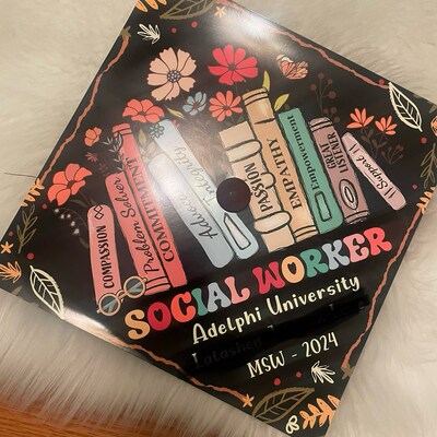Personalized Graduation Cap Topper Black Girl Magic, Work Hard in ...