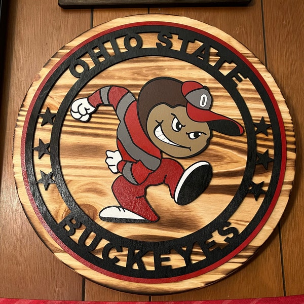 Officially Licensed Ohio State Block O Wood Sign Mancave Sports With ...