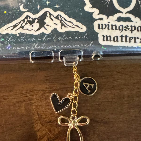 Bookish Phone/kindle Charm Dust Plug – Custom Initial & Symbol Charms ...