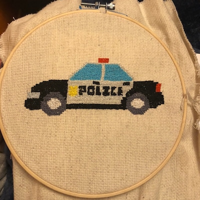 Police Cross Stitch Pattern, Boys Cross Stitch Chart, Modern Cross ...