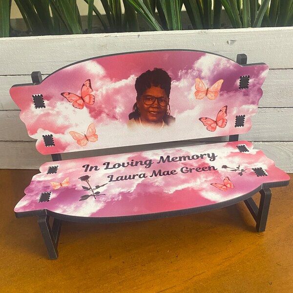 7" Memorial Bench Template, Sublimation Bench Blank, Memorial Bench Svg ...
