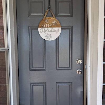 Holiday Sign Hanging Christmas Door Sign Happy Holidays - Etsy