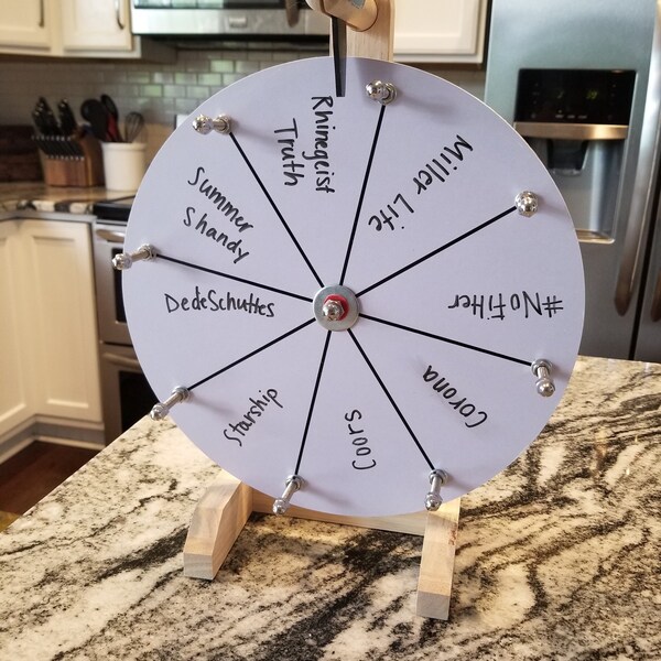 Woodwell 12 Inch Mini Prize Wheel | 8 Slots Dry Erase Finish | Wood ...