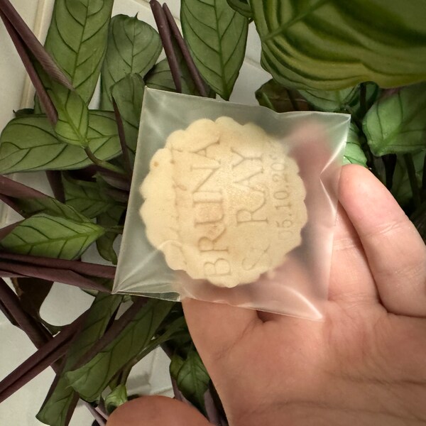 Wedding of CUSTOM Names and Date Cookie Biscuit Stamp Fondant Cake ...