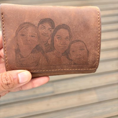 Trifold Wallet for Dad, Kid Drawing Wallet, Custom Gift for Dad, Custom ...