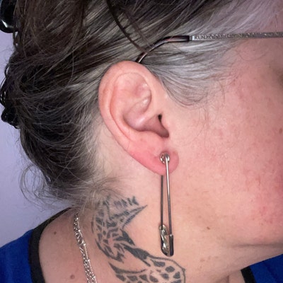 Sterling Silver 925 Safety Pin Bracelet Punk Goth Charm Safety Pin ...