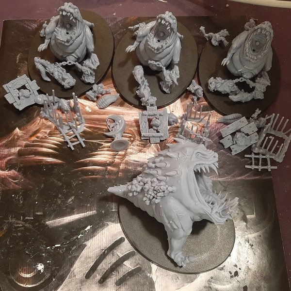 Futuristic Orc Beast Boss on Cave Monster Printed - Etsy