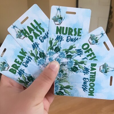 Succulent Terrarium Theme Classroom Hall Passes for Teachers - Etsy