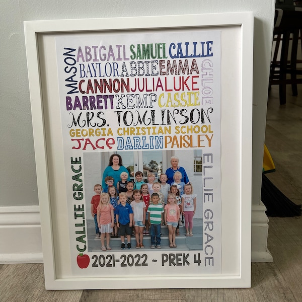 TEACHER APPRECIATION GIFT for Teacher ~ Class Photo Gift ~ End of Year ...