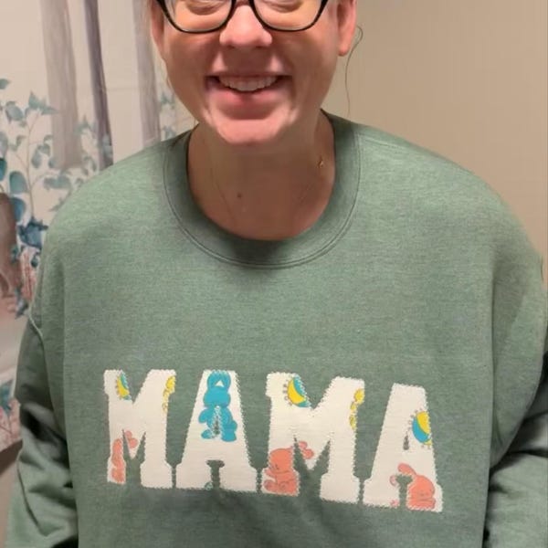 Mama Embroidered Baby Outfit Keepsake Applique Sweatshirt | Simple Mama ...
