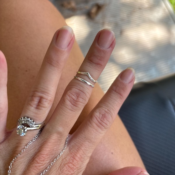 Sterling Silver Knuckle Ring ∙ Stacking Rings ∙ Midi Rings ∙ Mid Finger ...