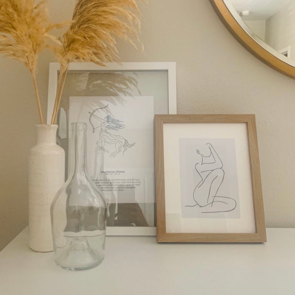 Woman's Body Fine Line Print, Abstract Art, Line Drawing, Scandinavian ...