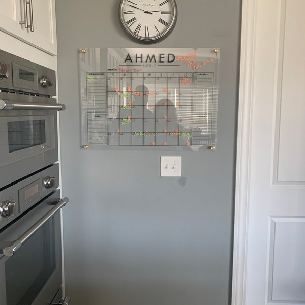 Custom Acrylic Calendar W/ Notes Box, Priorities Box, and Reminders Box ...