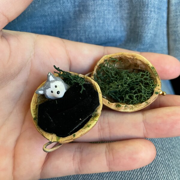 Walnut Shell Handmade Gift Box - Proposal Ring Box - Fairy Box ...