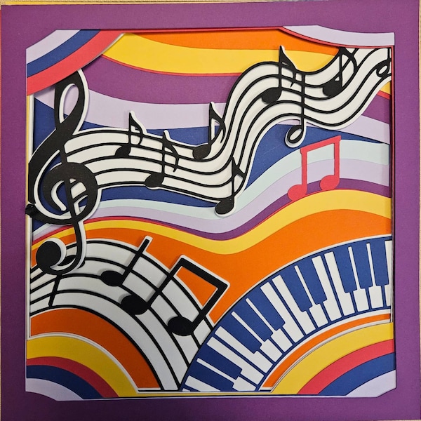 Music Shadow Box Svg Cricut, Piano Multilayered Svg, Layered Paper Art ...