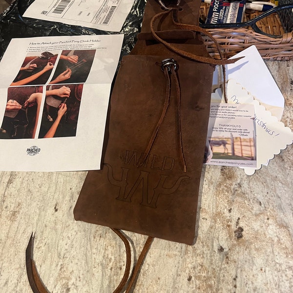 Cowhide Saddle Drink Holder, Cell Phone Holder, Western Wedding Gift ...