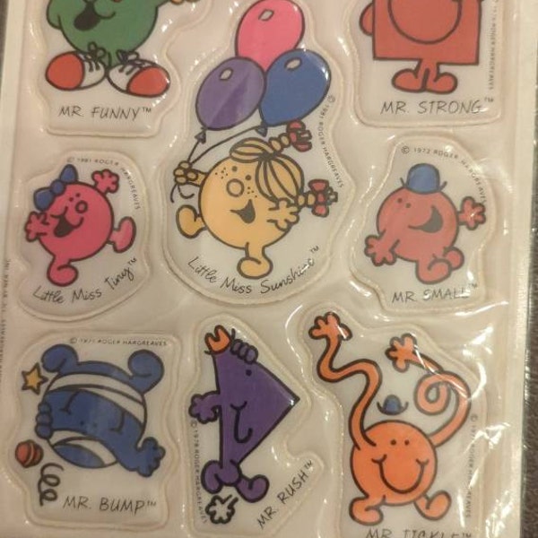 Vintage 70s/80s Mr Men & Little Miss Puffy Stickers - Etsy