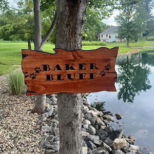 Outdoor Carved Sign Custom Wooden Carved Cabin Sign Pine Trees Camp ...